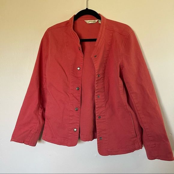 Orvis | Jackets & Coats | Orvis Deep Pink Button Down Canvas Spring ...